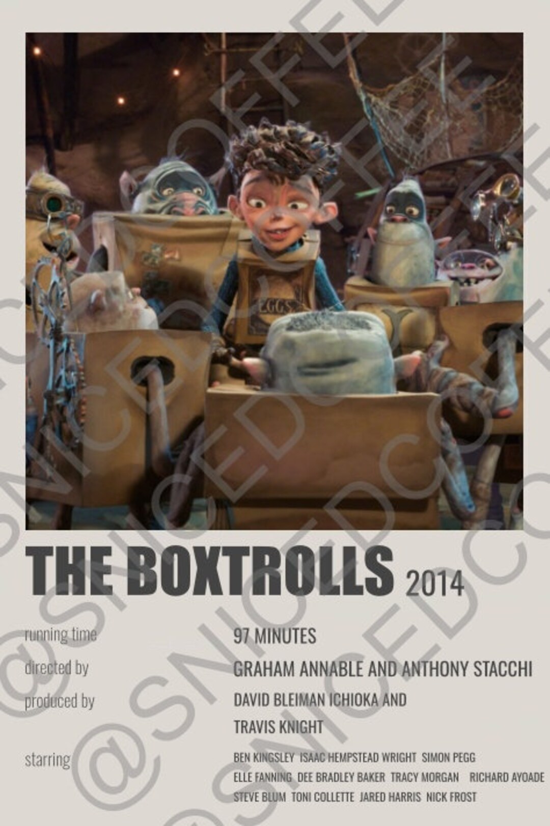 BOXTROLLS Polaroid Movie Poster- Digital Print - Etsy