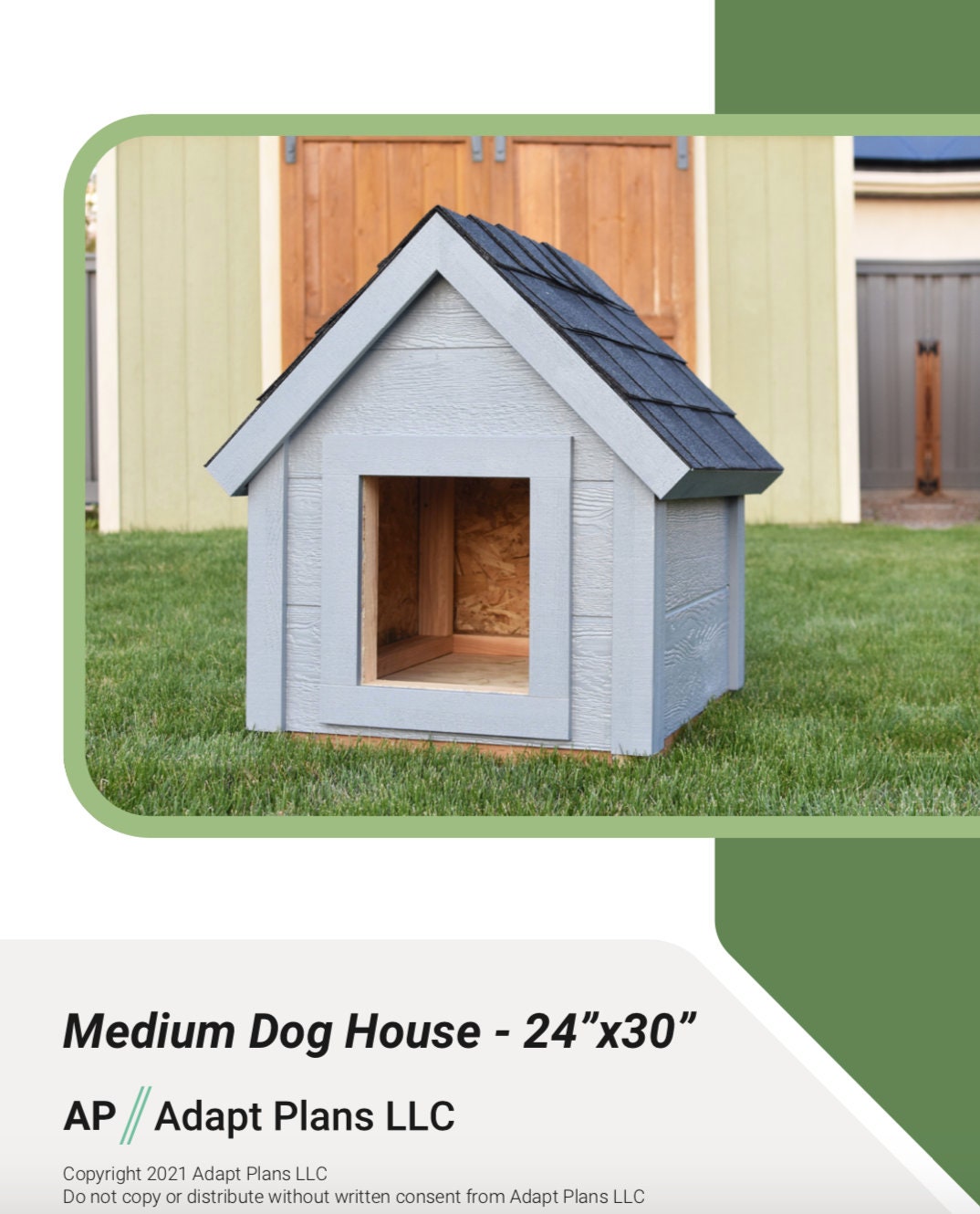 Medium Dog House Plans - Etsy