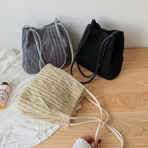 Boho Knitted Bag - Etsy