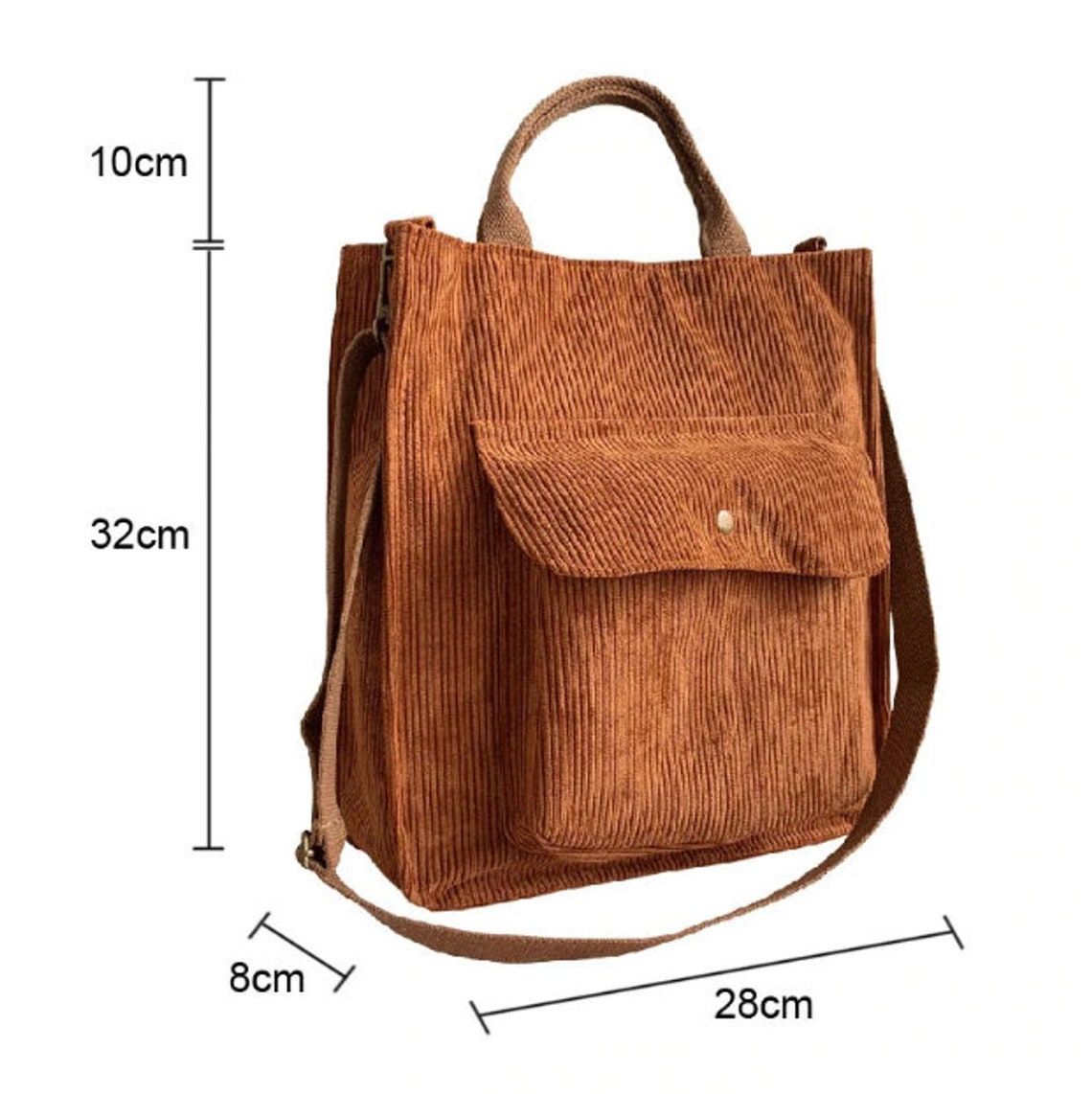 Corduroy Tote Bag With Pocket Velvet Crossbody Bag Vintage Etsy