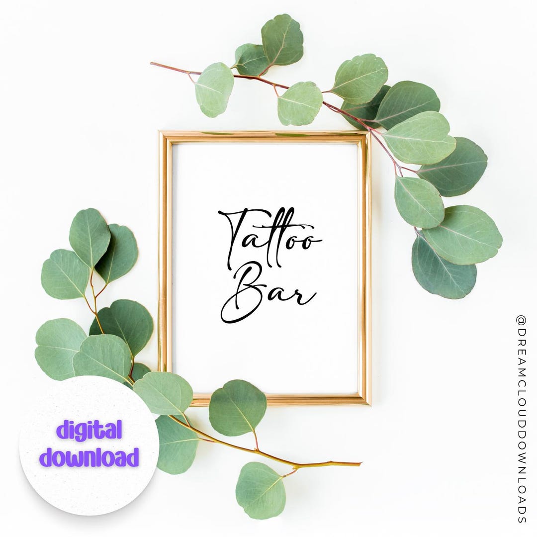 Tattoo Bar Wedding Sign Downloadable Wedding Print A4 Portrait ...