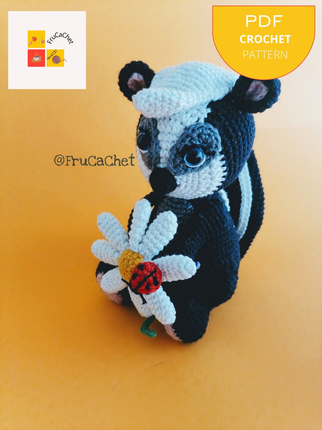 Dakota the Skunk - Amigurumi Crochet Pattern, Skunk , Pdf Português ...
