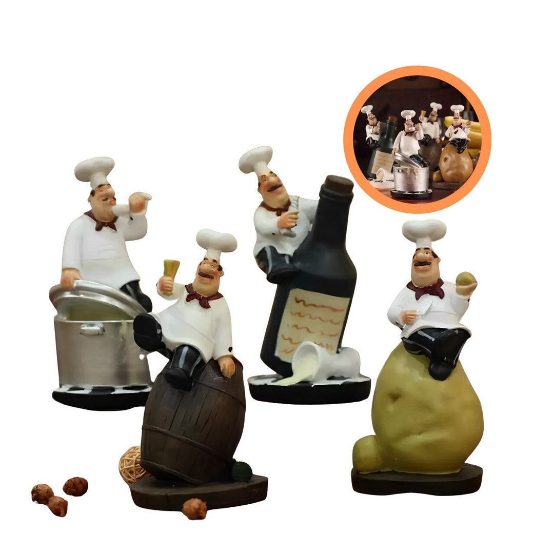 CHEF FIGURINE KITCHEN Decor Statue Restaurant Cafe Ornament, Gift for ...