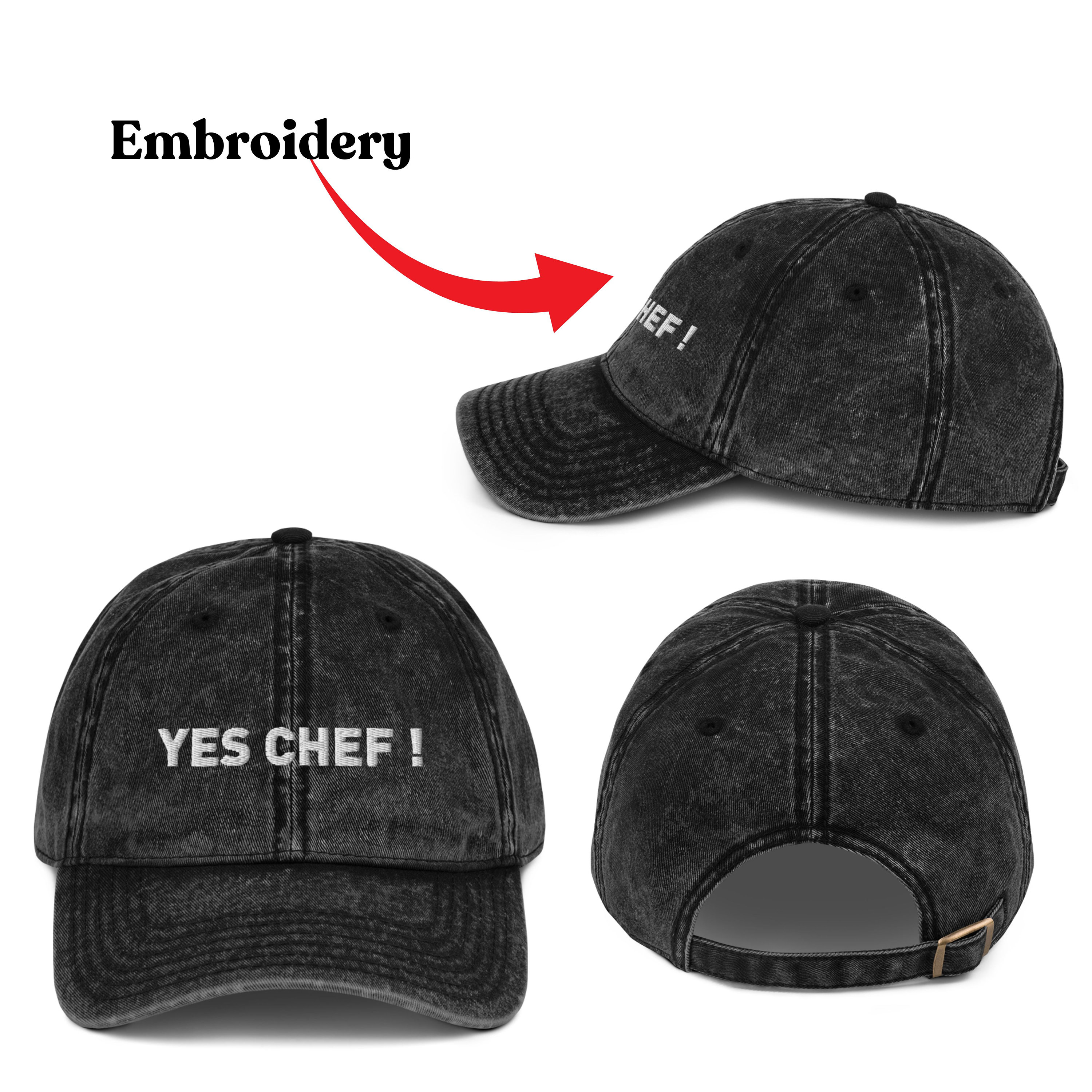 YES CHEF Cap Emroidered Hat Chef Gift Embroidery Baseball Cap ...