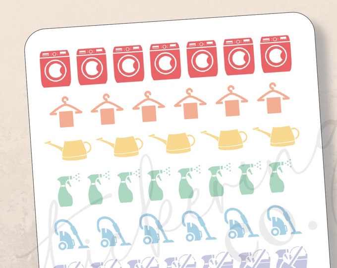 Household Chores Functional Planner Stickers 52 Stickers - Etsy