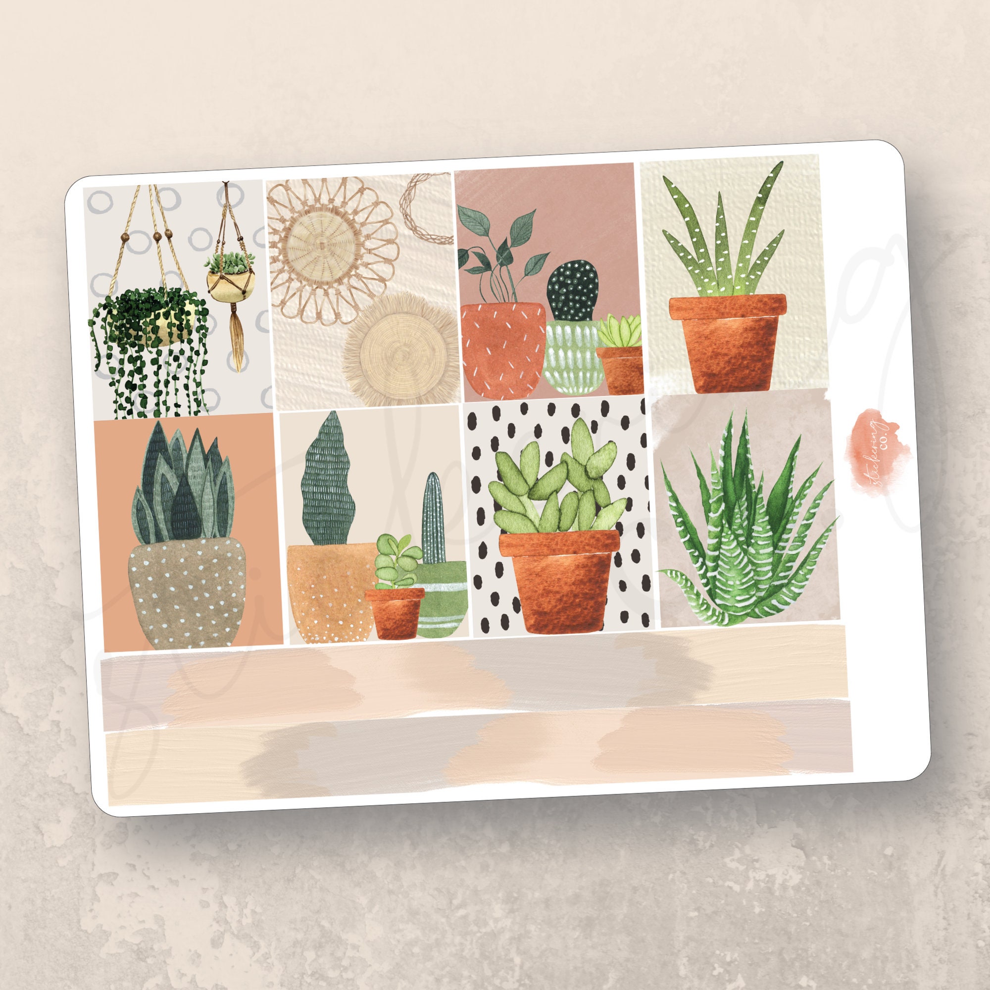 Vertical Boho Succulents Weekly Sticker Kit Erin Condren | Etsy