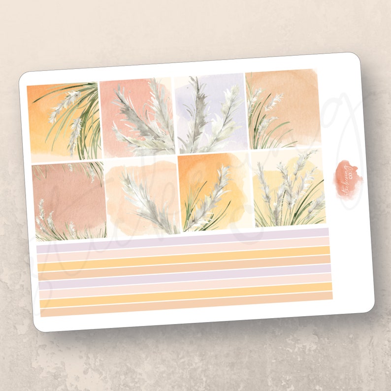 Horizontal Pampas Sunset Watercolor Weekly Sticker Kit, Erin Condren ...