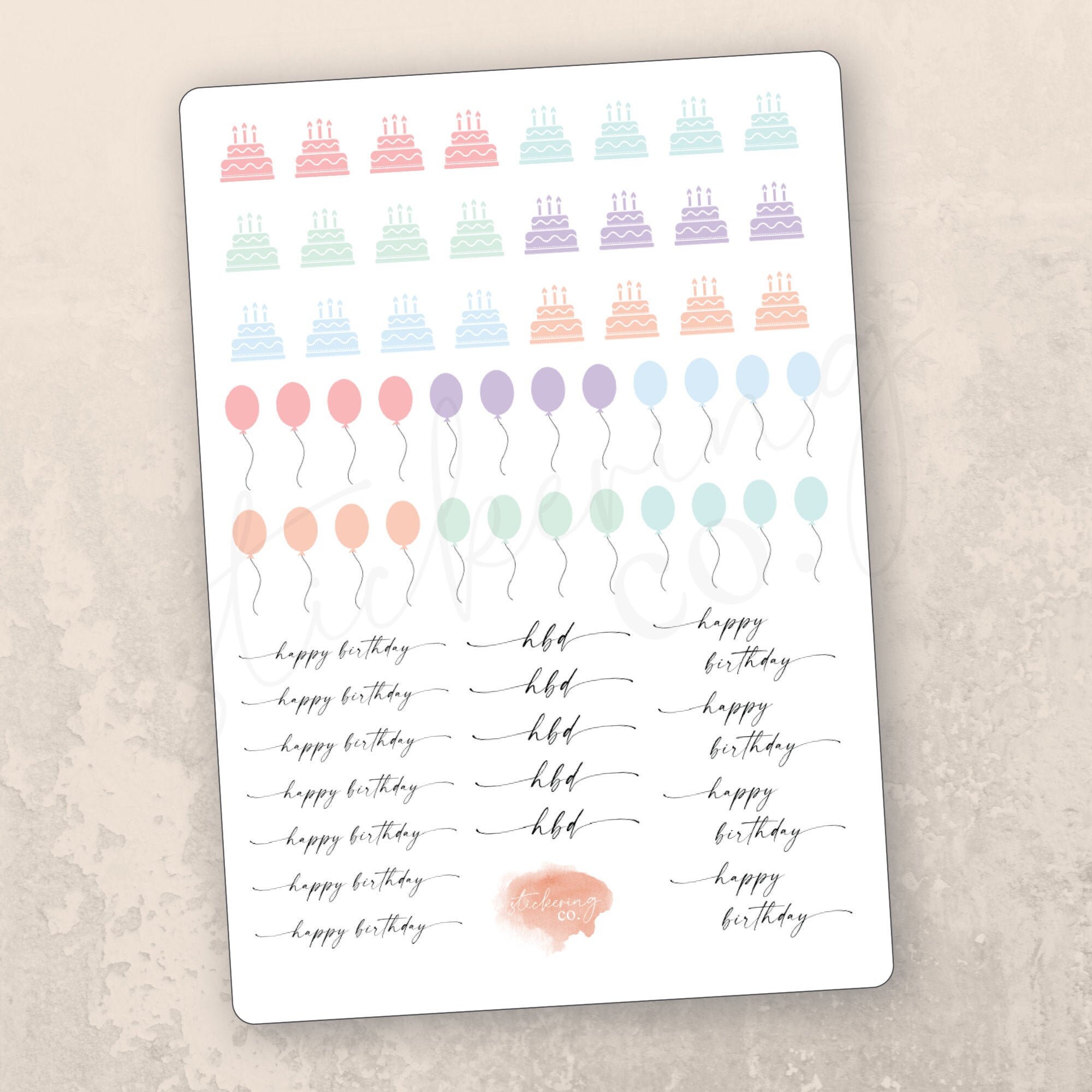 Happy Birthday Functional Planner Stickers 64 stickers 5x7 | Etsy