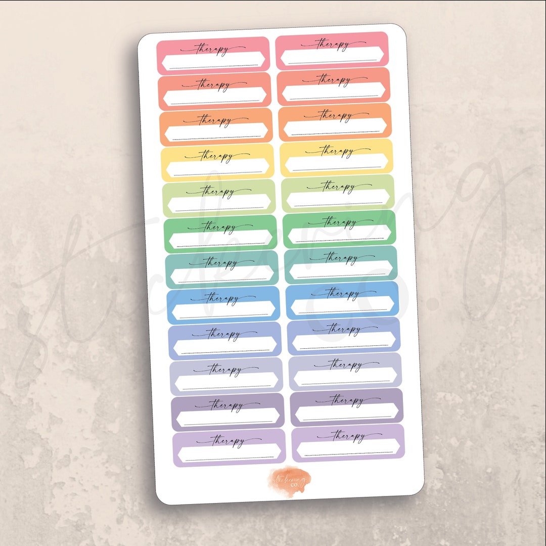 Therapy Full Width Functional Planner Stickers, 24 Stickers (4x7 Sheet ...