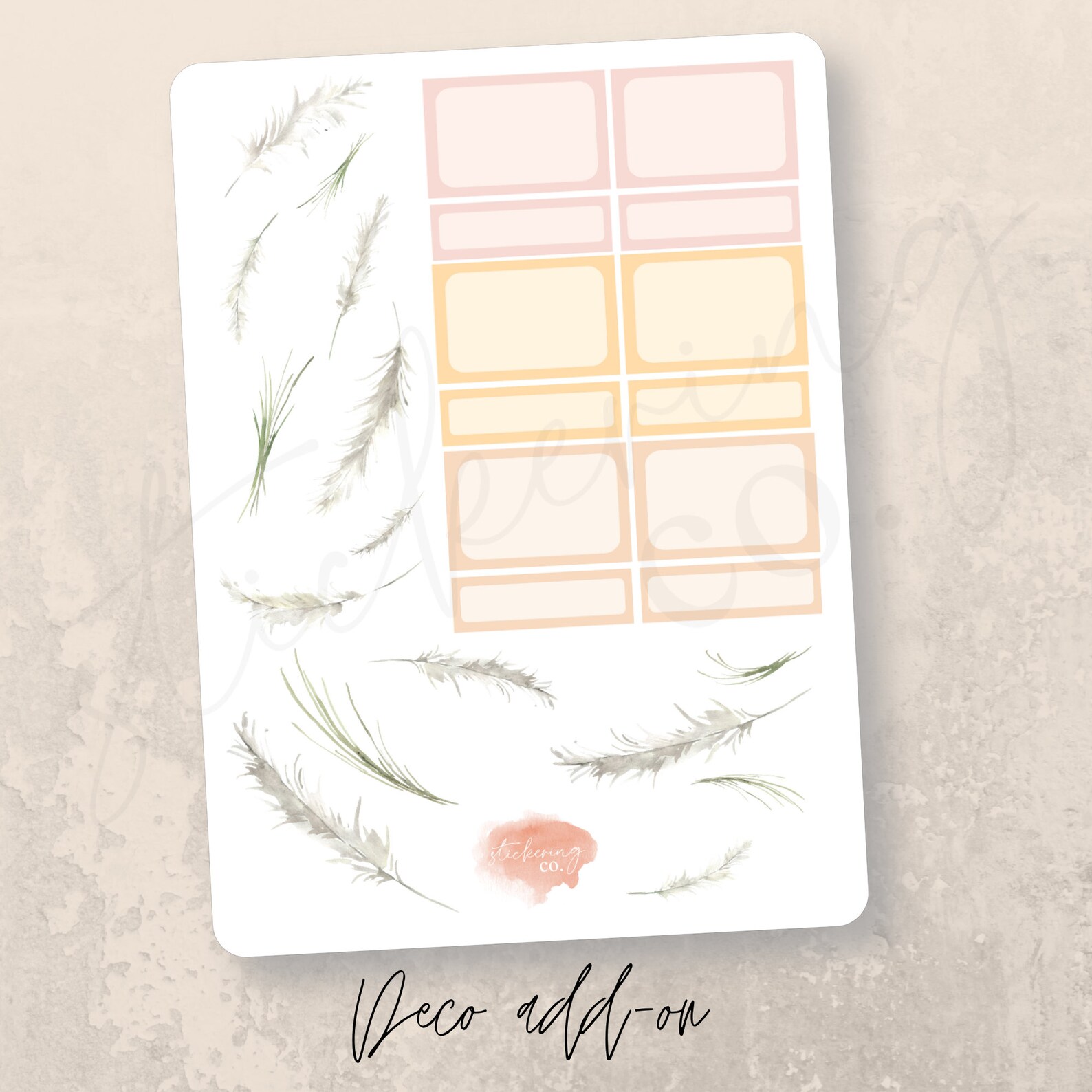 Horizontal Pampas Sunset Watercolor Weekly Sticker Kit, Erin Condren ...