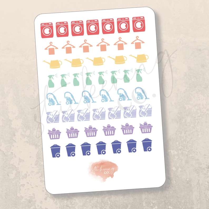 Household Chores Functional Planner Stickers 52 stickers | Etsy