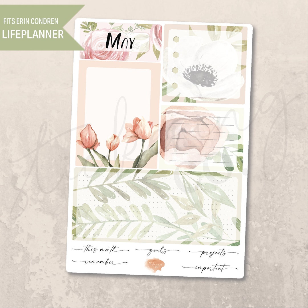 Notes Page May Tulips & Peonies 7x9 Monthly Planner, Erin Condren ...