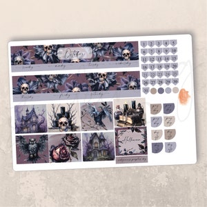 October Gothic Halloween Monthly Planner 7x9 Sticker Kit, Erin Condren ...