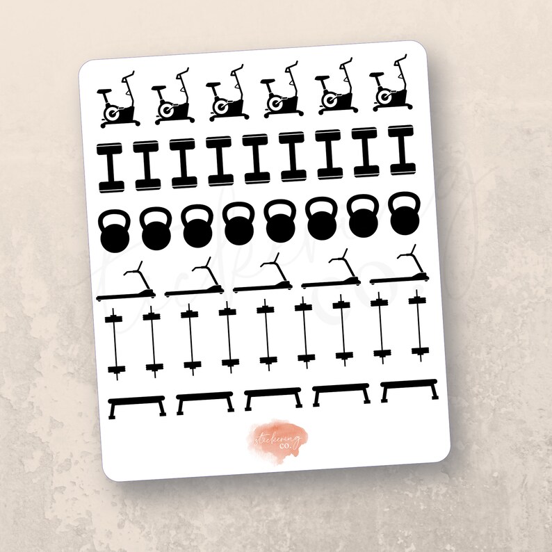 Exercising Icons Functional Planner Stickers 42 Stickers | Etsy