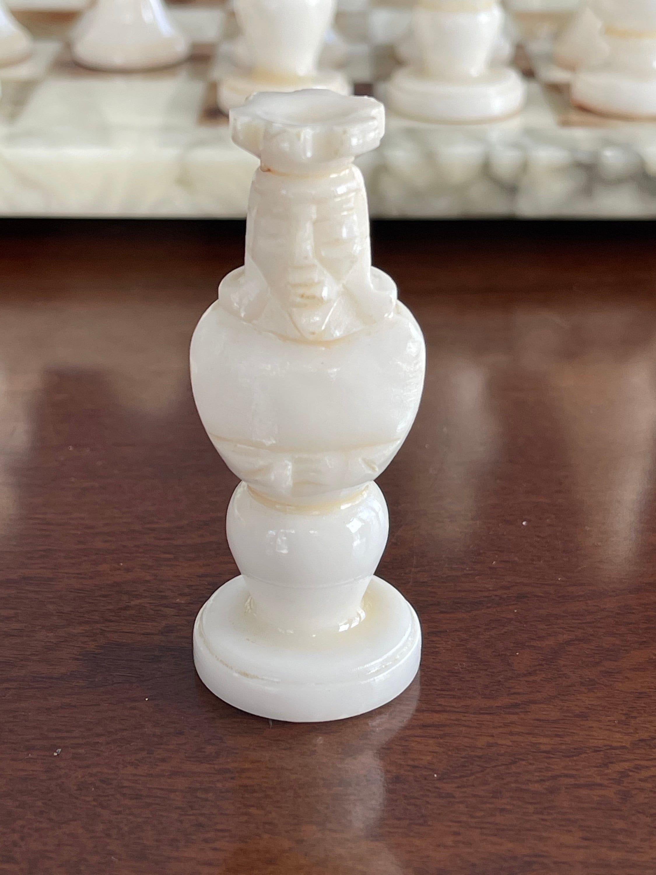 Vintage Alabaster Chess Set Hand Carved in Italy from Estate | Etsy