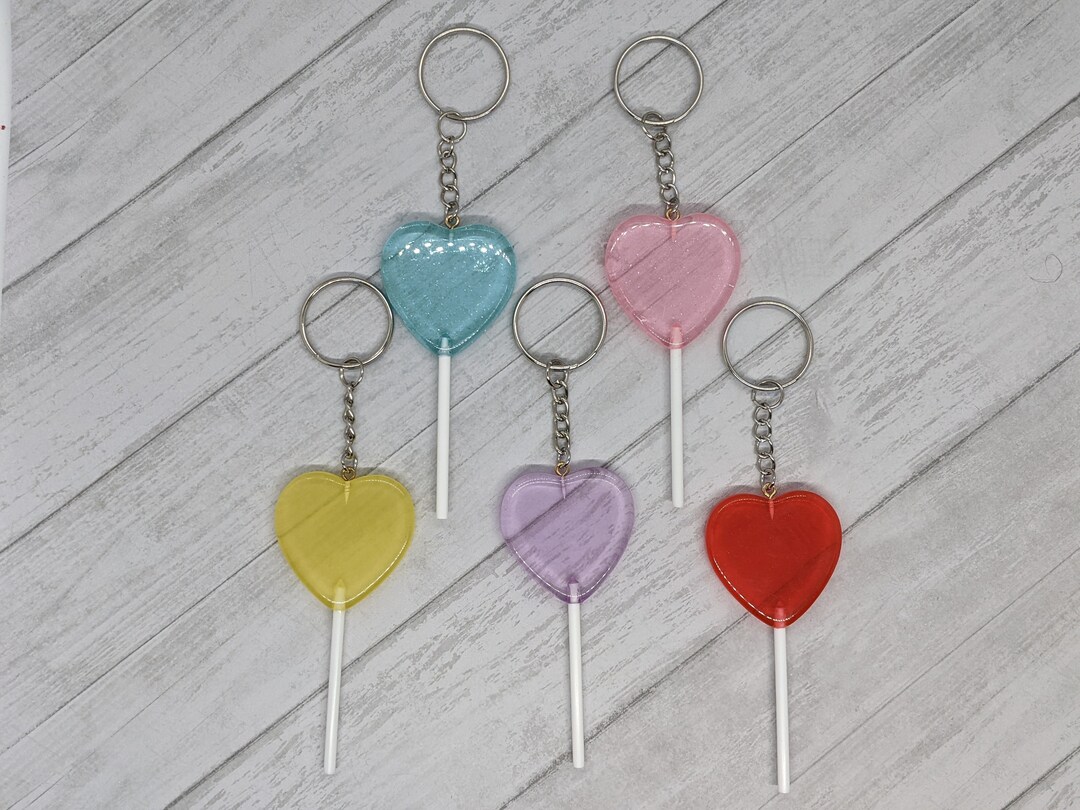 Heart Lollipop Keychain - Etsy