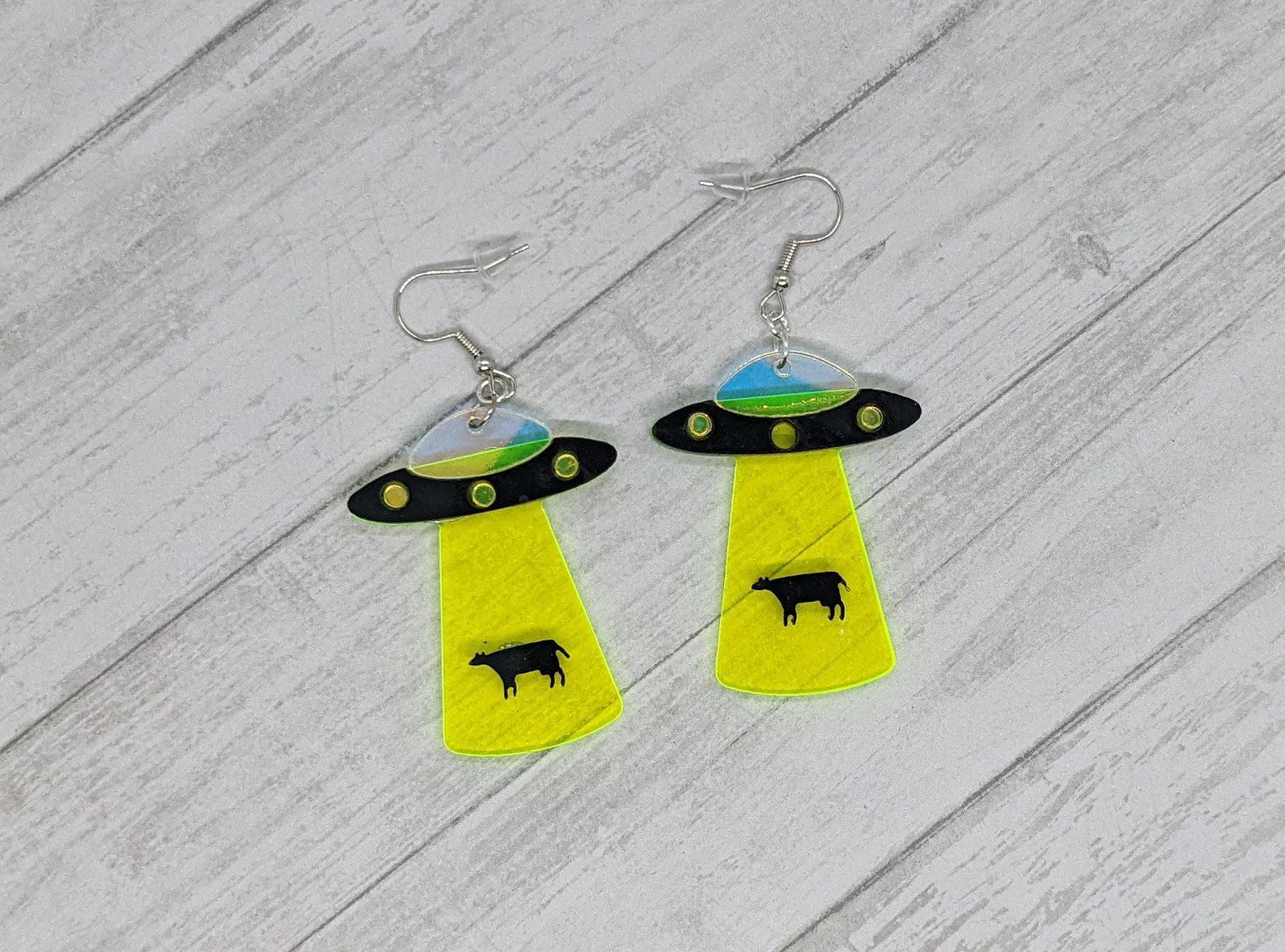Alien Abduction Dangle Earrings - Etsy