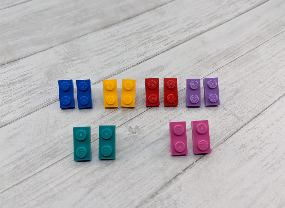Toy Building Block Stud Earrings 2x1 - Etsy