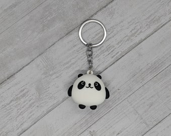 Cute Panda Keychain With Heart/charm Cute Bag Accessory Key - Etsy