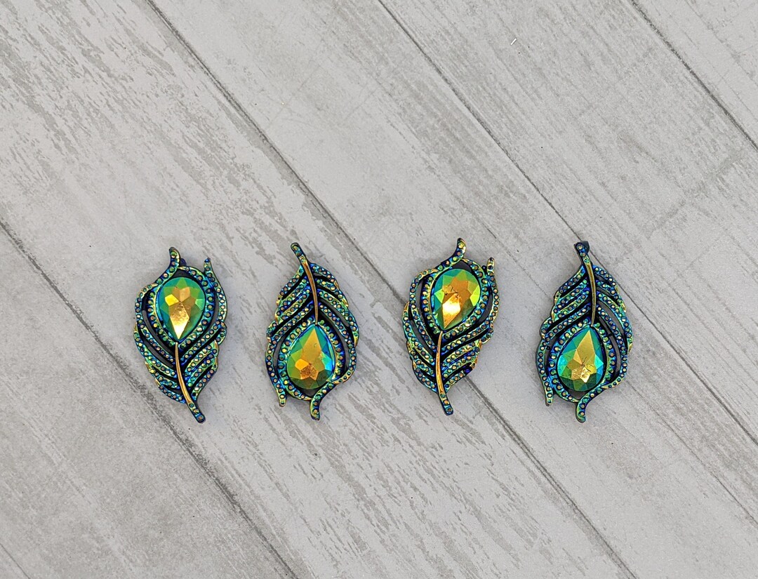 Beautiful Peacock Feather Magnets - Set of 4 - Etsy