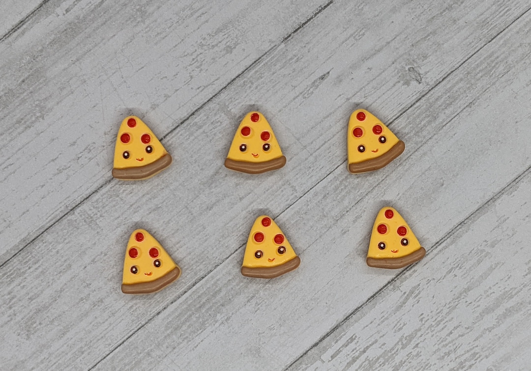 Kawaii Pizza Magnets - Set of 6 - Etsy