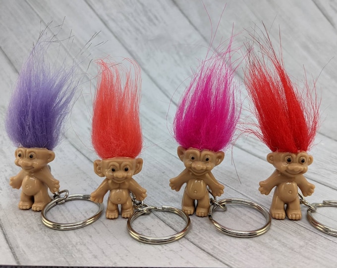 Vintage Mini Russ Troll Set - 1.5' Pencil Top and Key Chain Troll Toy ...