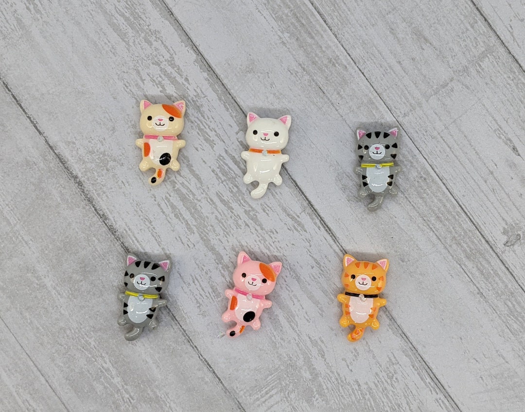 Cute Happy Kitten Cat Magnets - Set of 6 - Etsy