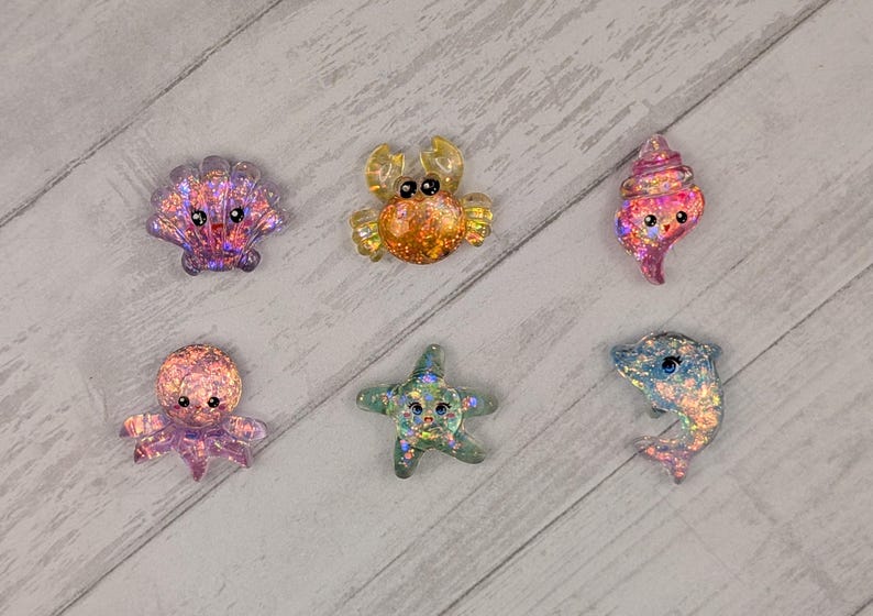 Adorable Ocean Animal Magnets - Set of 6 - Crab / Starfish / Seahorse ...
