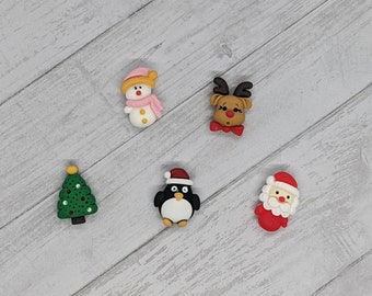 Handmade Christmas Magnets: Gingerbread, Snowflake, Holly Decor - Set ...