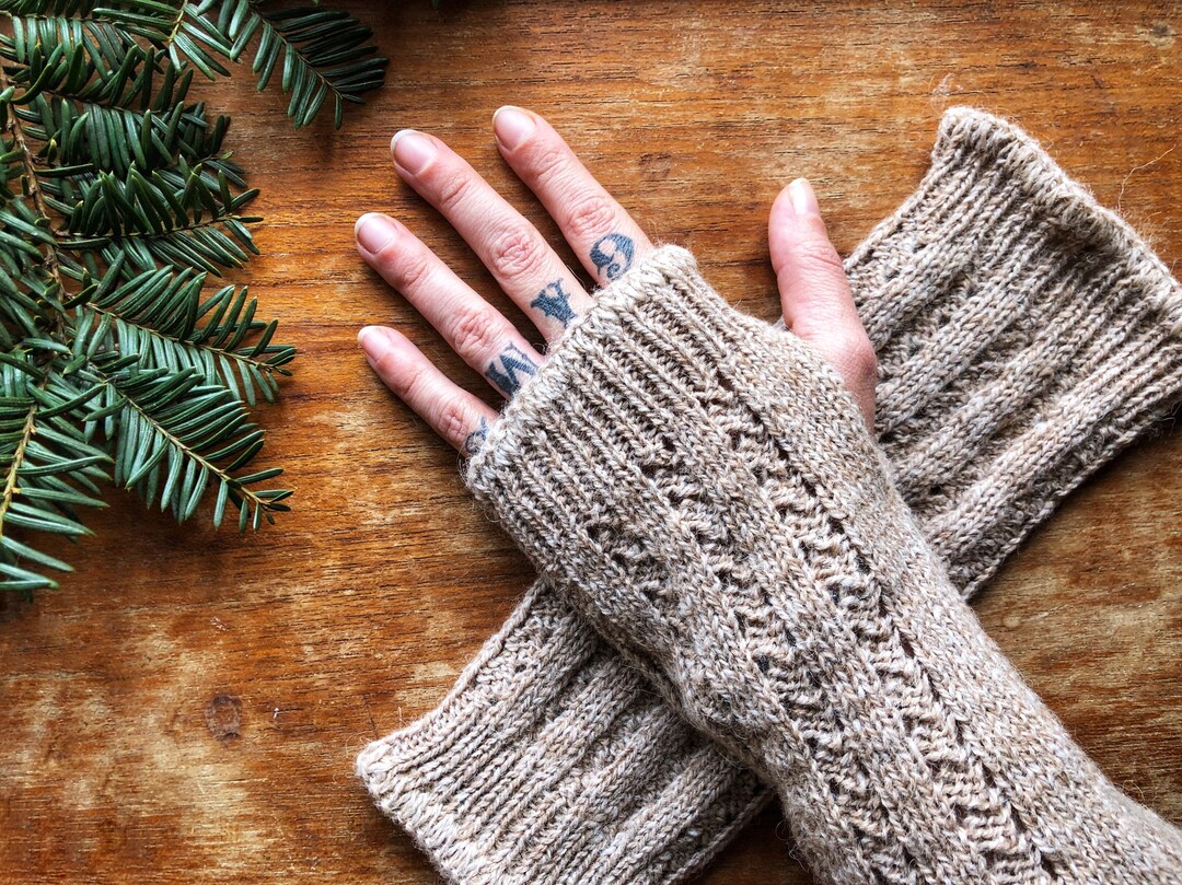 Alpaca Cable Knit Wrist Warmers - Etsy