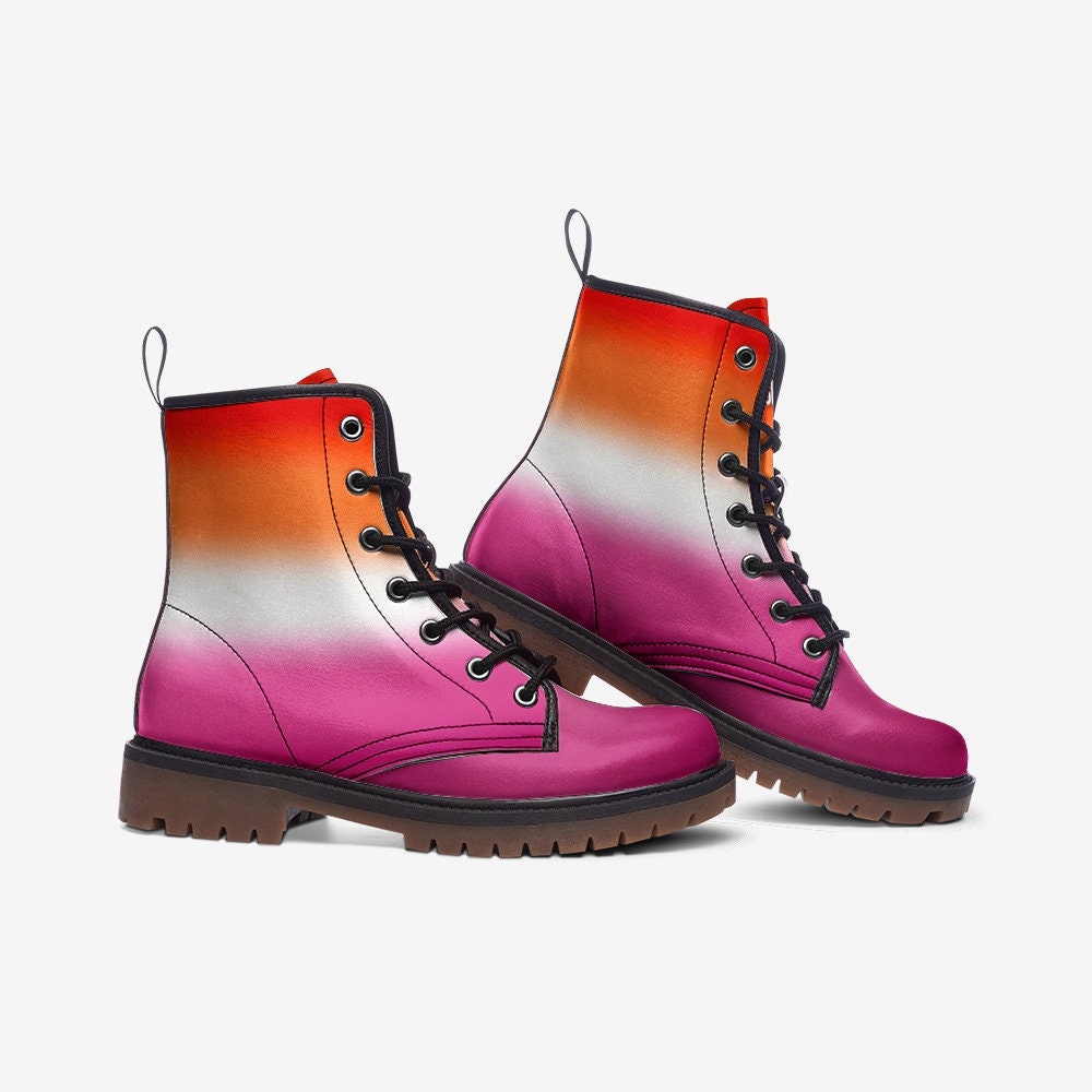 Lesbian Pride Boots LGBTQ Rainbow Combat Boots Pride Boots - Etsy