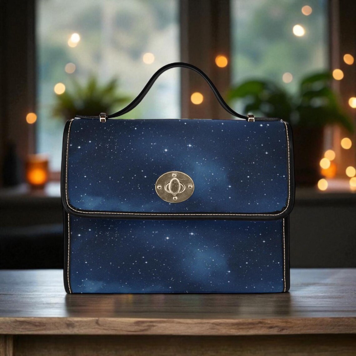 Starry Sky Satchel, Celestial Galaxy Print Purse, Dark Blue Space ...