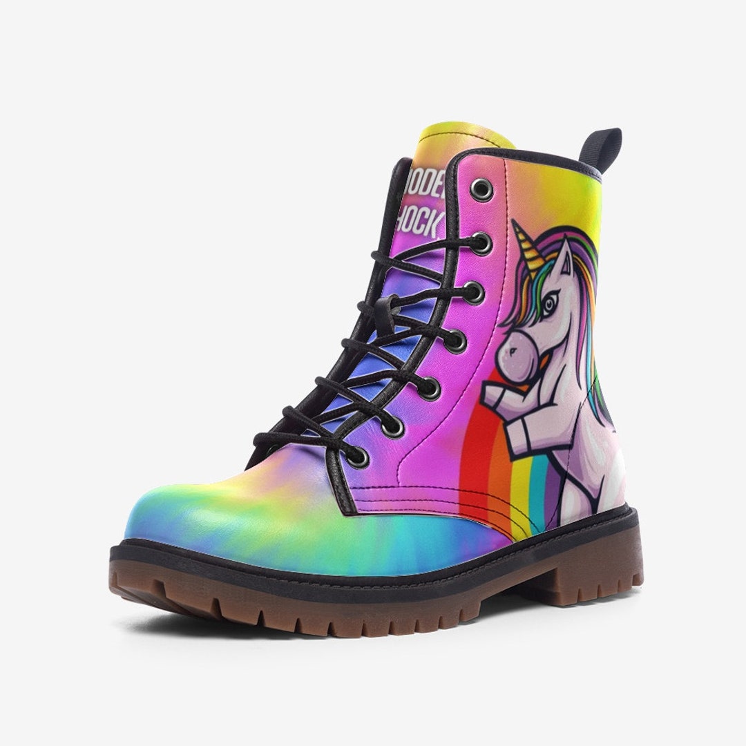 Unicorn Pride Boots, LGBTQ Rainbow Combat Boots, Pride Boots, LGBTQ ...