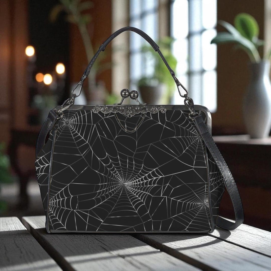 Spiderweb Gothic Bag, Web Purse, Dark Spider Clutch, Halloween ...
