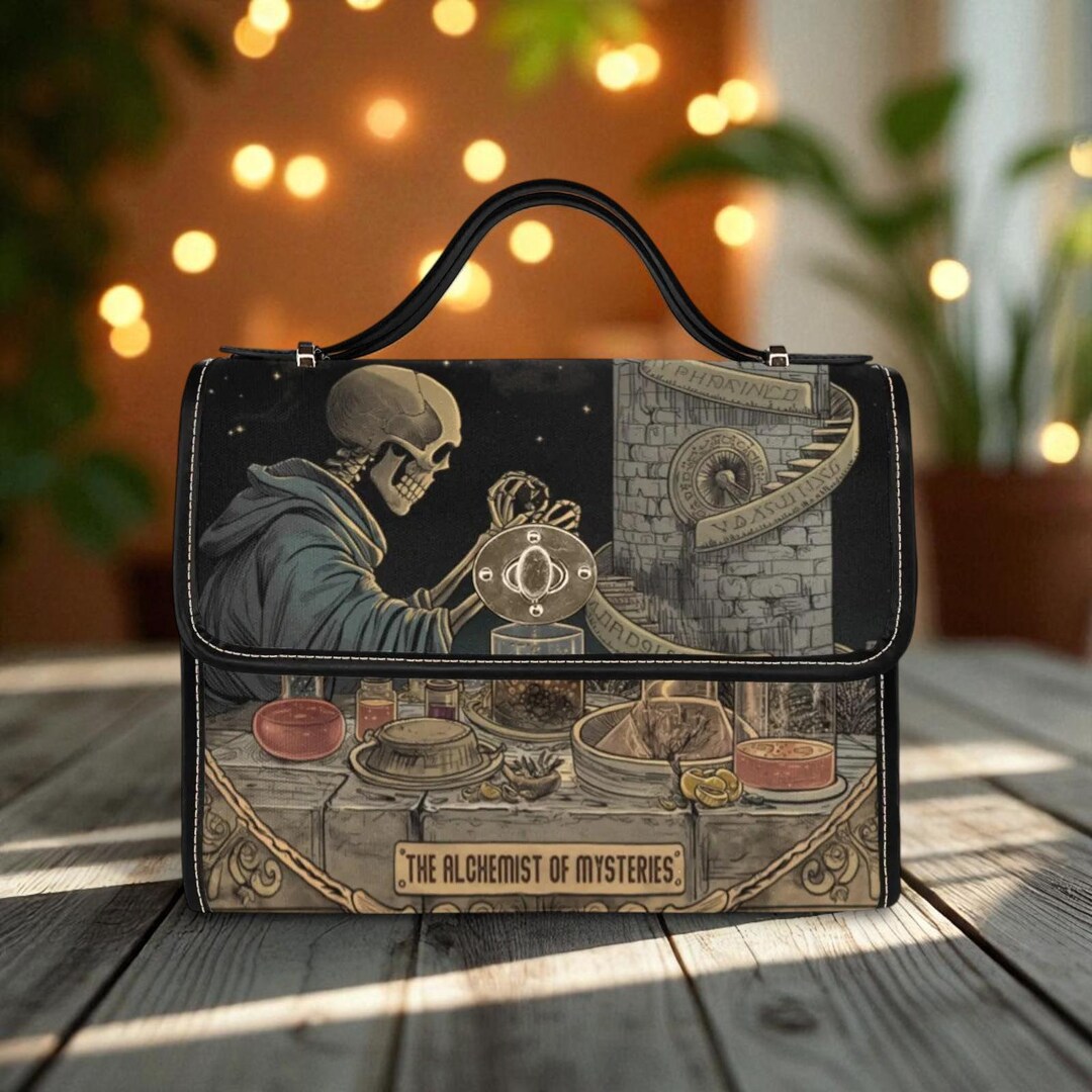 Dark Academia Alchemist Satchel, Gothic Skeleton Bag, Occult Vintage ...