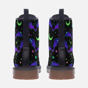 Gothic Bats Vegan Combat Boots, Faux Leather Combat Boots, Goth Kid ...