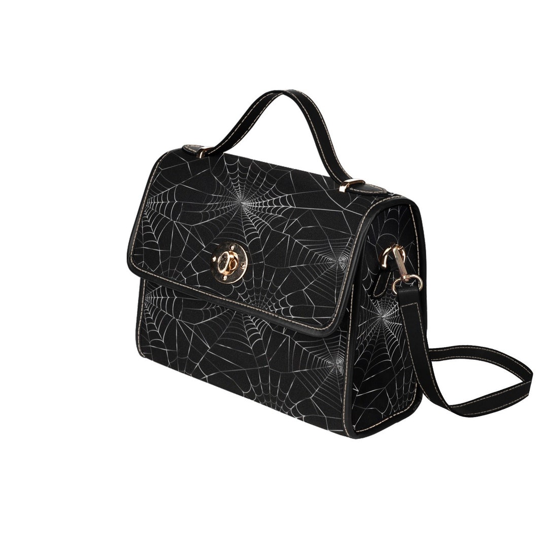 Spiderweb Gothic Purse Canvas Satchel Bag Vegan Goth Bag - Etsy