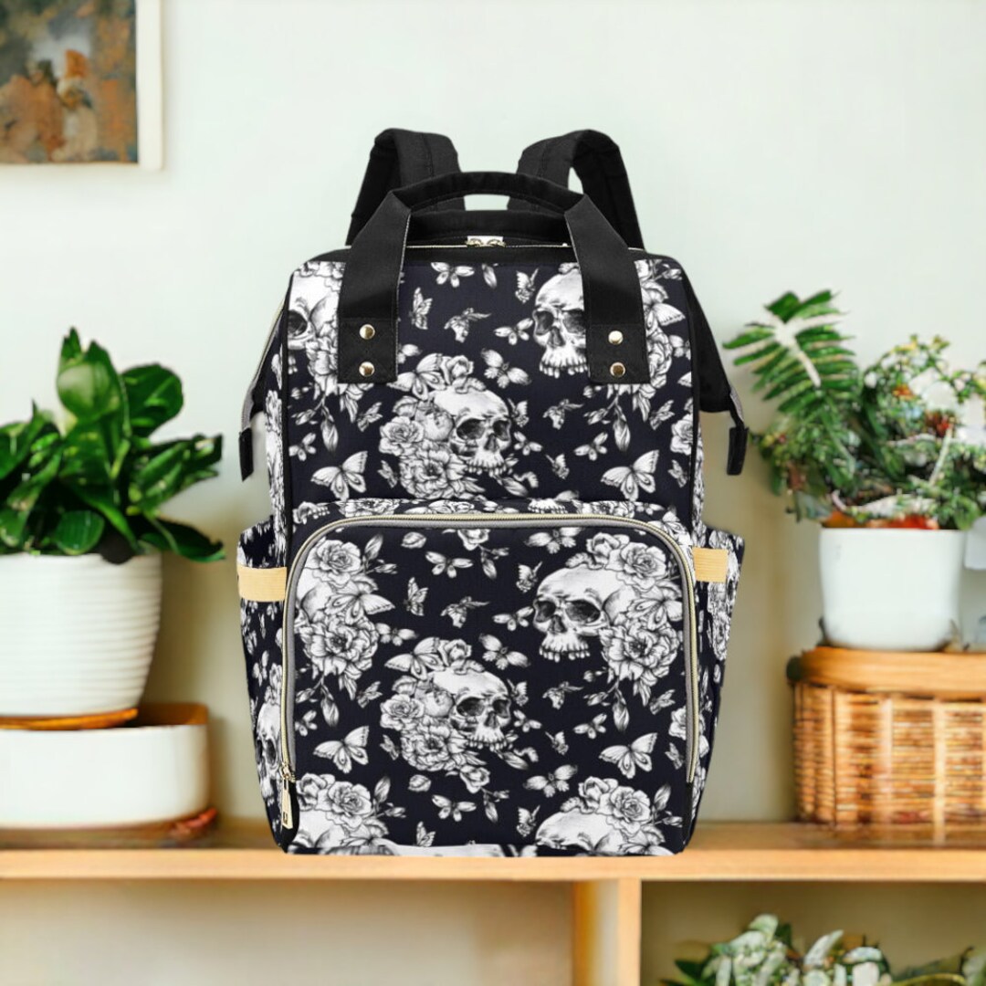 Vintage Skull Diaper Bag, Dark Anatomy Diaper Bag, Whimsigoth Baby ...
