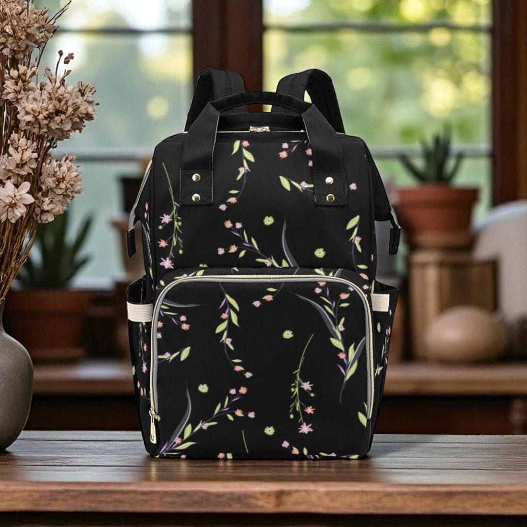 Floral Branch Backpack, Botanical Diaper Bag, Cute Mom Backpack, Nature ...