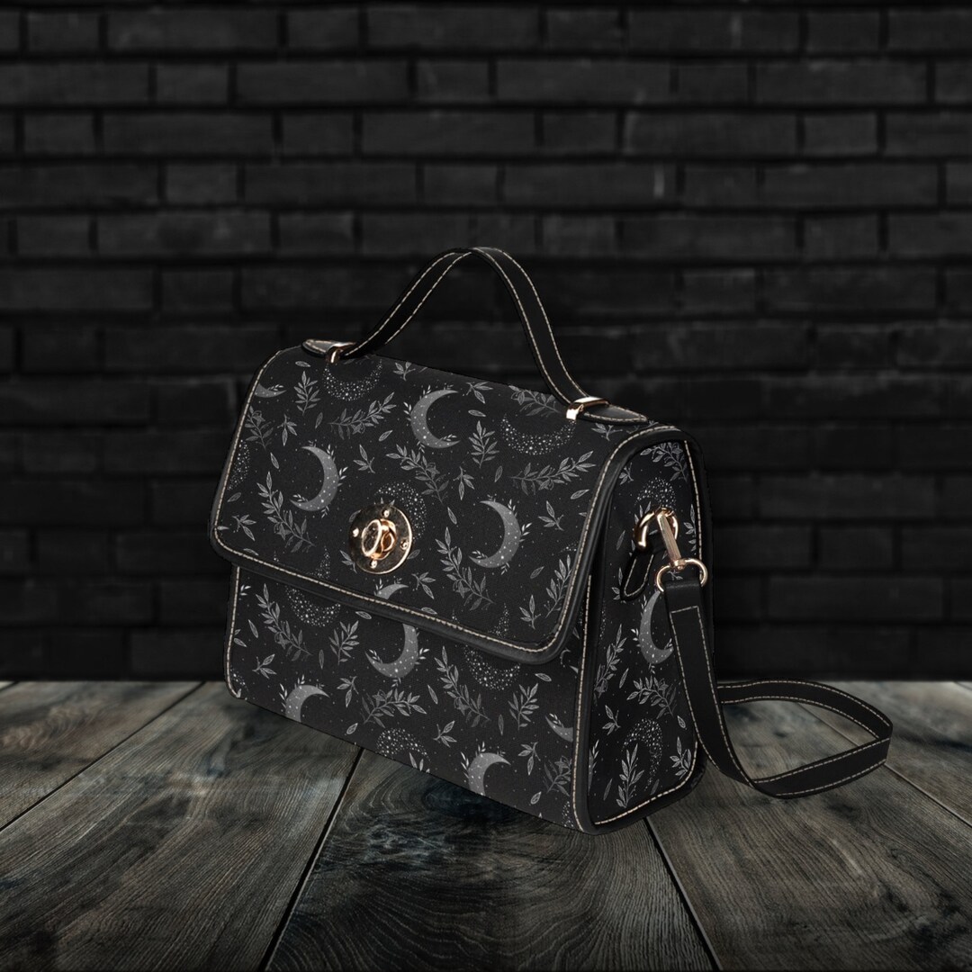 Moon Witch Canvas Bag, Witchy Celestial Purse, Cute Cottagecore Witch ...