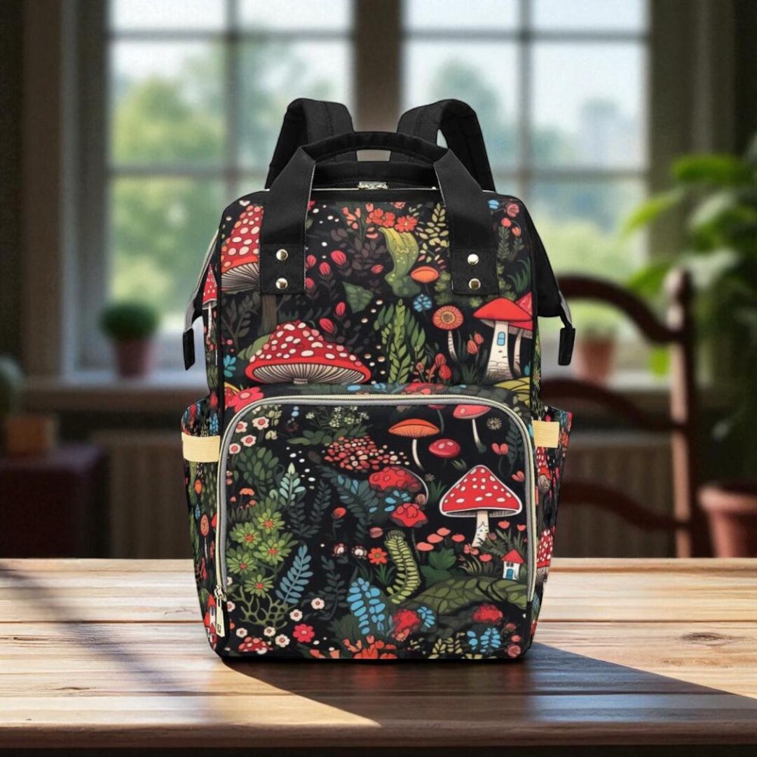 Dark Mushroom Backpack, Witchy Diaper Bag, Fairycore Mom Organizer ...