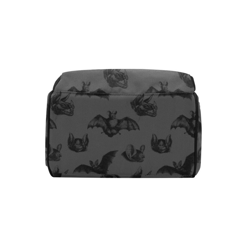 Spooky Bat Print Diaper Bag, Gothic Baby Backpack, Halloween Nappy Tote ...
