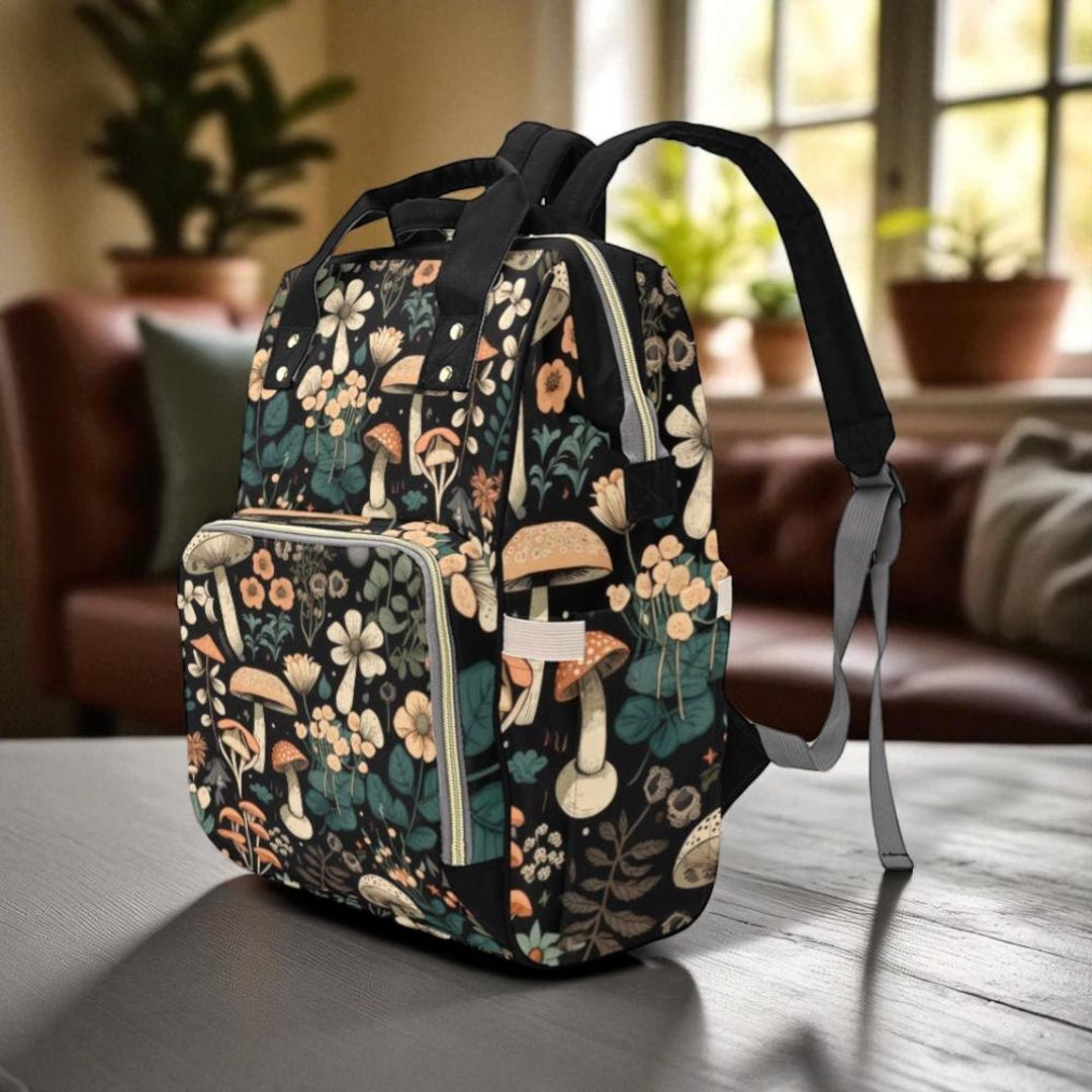 Cottagecore Mushroom Backpack, Botanical Forest Bag, Vintage Fairycore ...