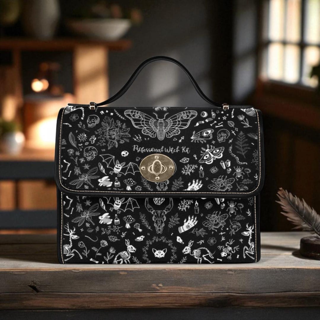 Witch Symbols Crossbody Bag, Spooky Goth Shoulder Purse, Mystical ...