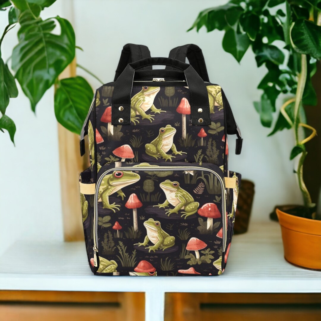 Cottagecore Toads & Mushrooms Multifunction Backpack, Storybook Fable ...