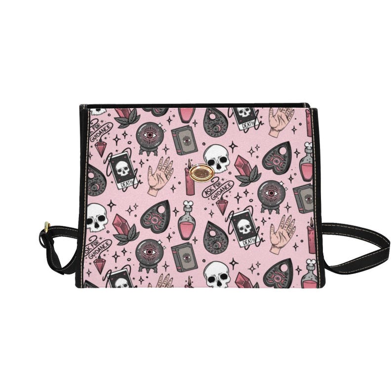 Pink Witch Purse, Spooky Pastel Handbag, Structured Kawaii Satchel ...