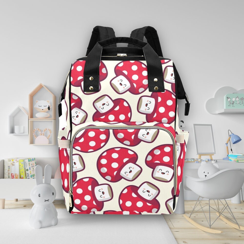 Kawaii Mushroom Backpack Diaper Nappy Baby Forestcore Nursery - Etsy