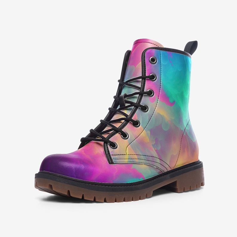 Pastel Rainbow Women's Boots Gradient Ombre Pink Vegan - Etsy