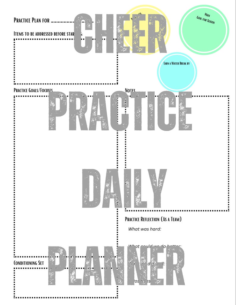 Daily Cheer Practice Plan - Etsy