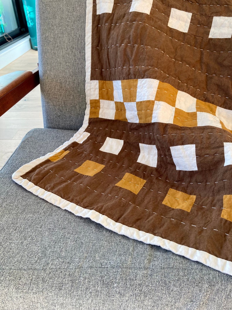 Modern Checkerboard Pattern Patchwork Quilt - Etsy